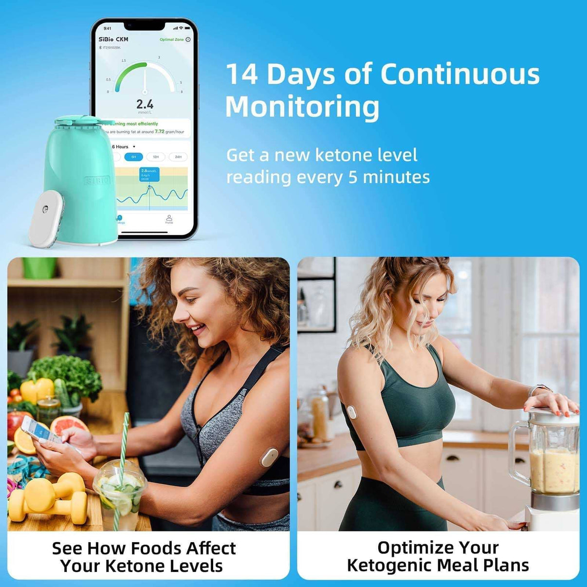 SiBio KS1 CKM (Continuous Ketone Monitoring) System – MetaKeto